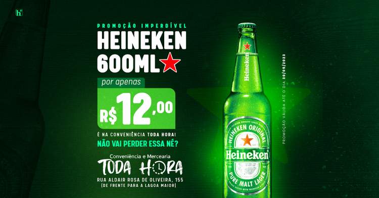 Promoção imperdível: Heineken 600ml por apenas R$12 na Conveniência ...